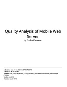 Quality Analysis of Mobile Web Server - Repository